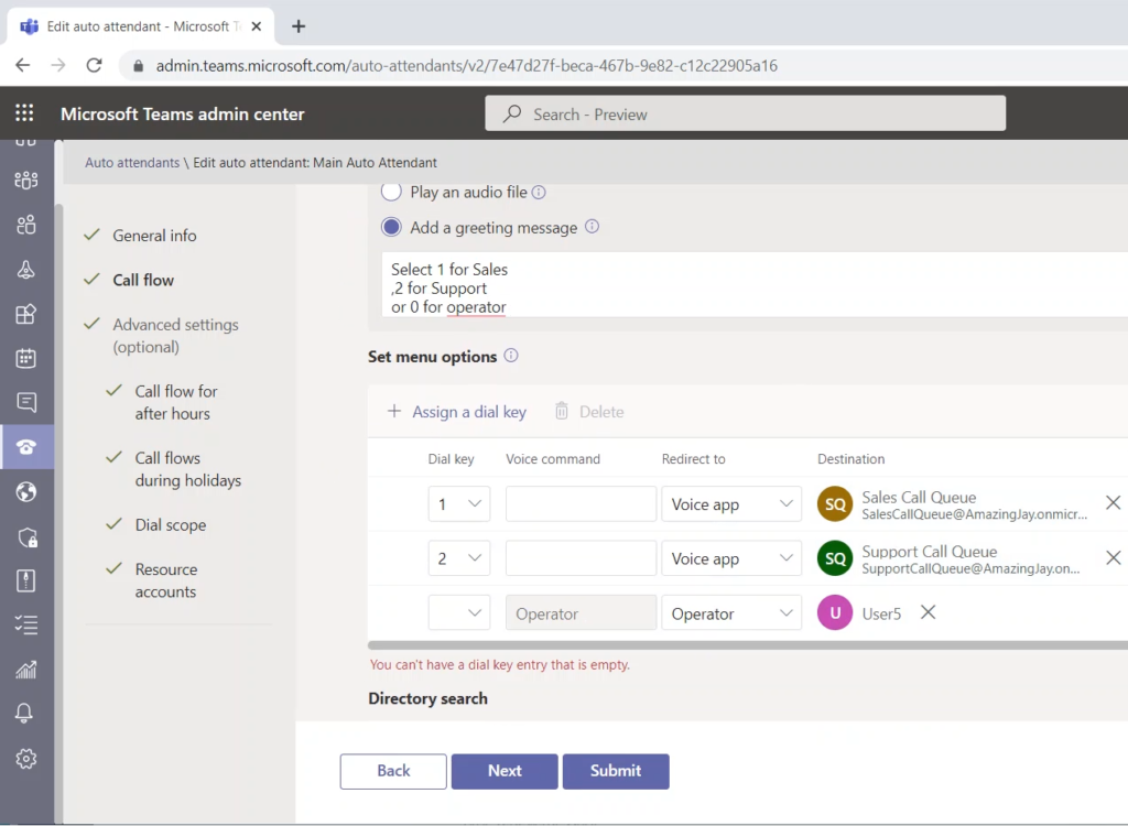 Teams’ Call Queues and Auto Attendants – Adding an operator to the Auto ...